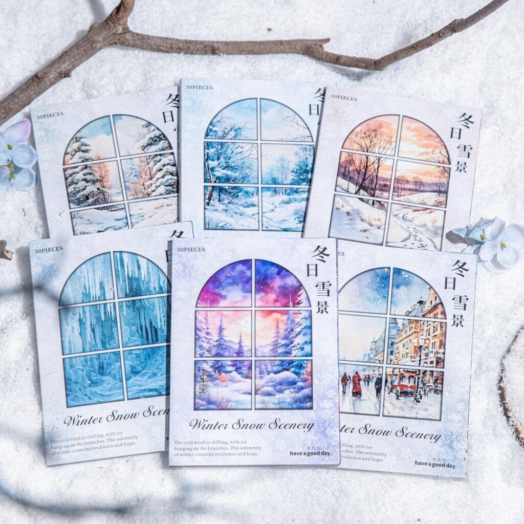 Beautiful Day Winter Snow Scene Material Paper - Journal Whispers